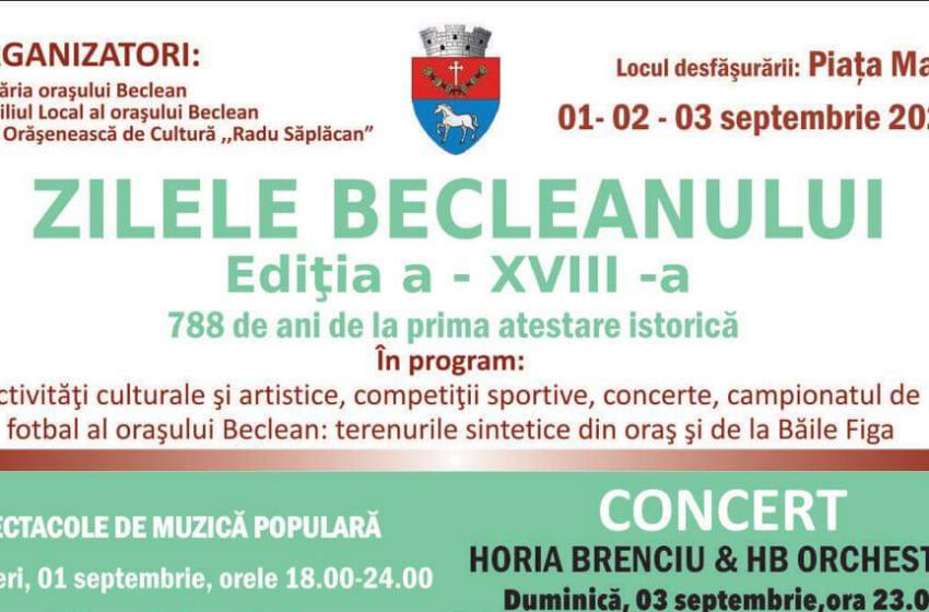 Zilele orașului Beclean: 1 – 3 septembrie.Vezi programul complet! - StiriBN