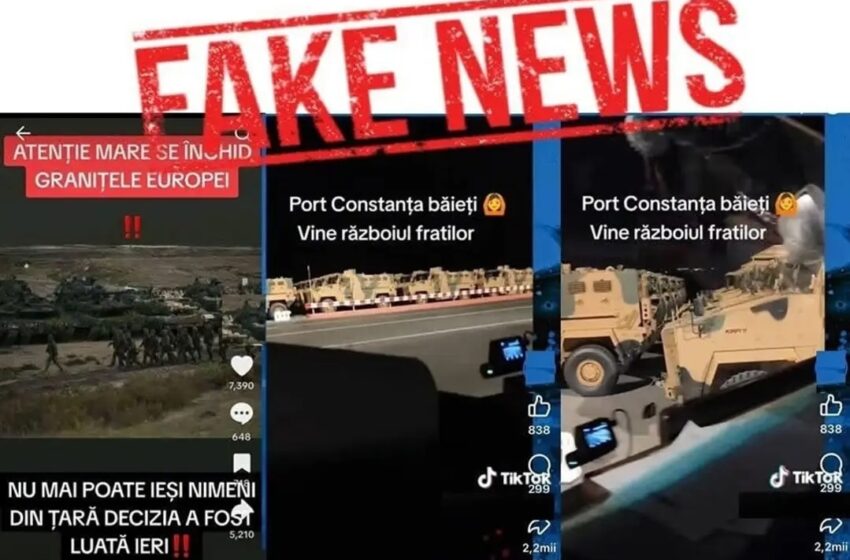 Ministerul Apărării Naționale semnalează noi acțiuni de dezinformare în ...